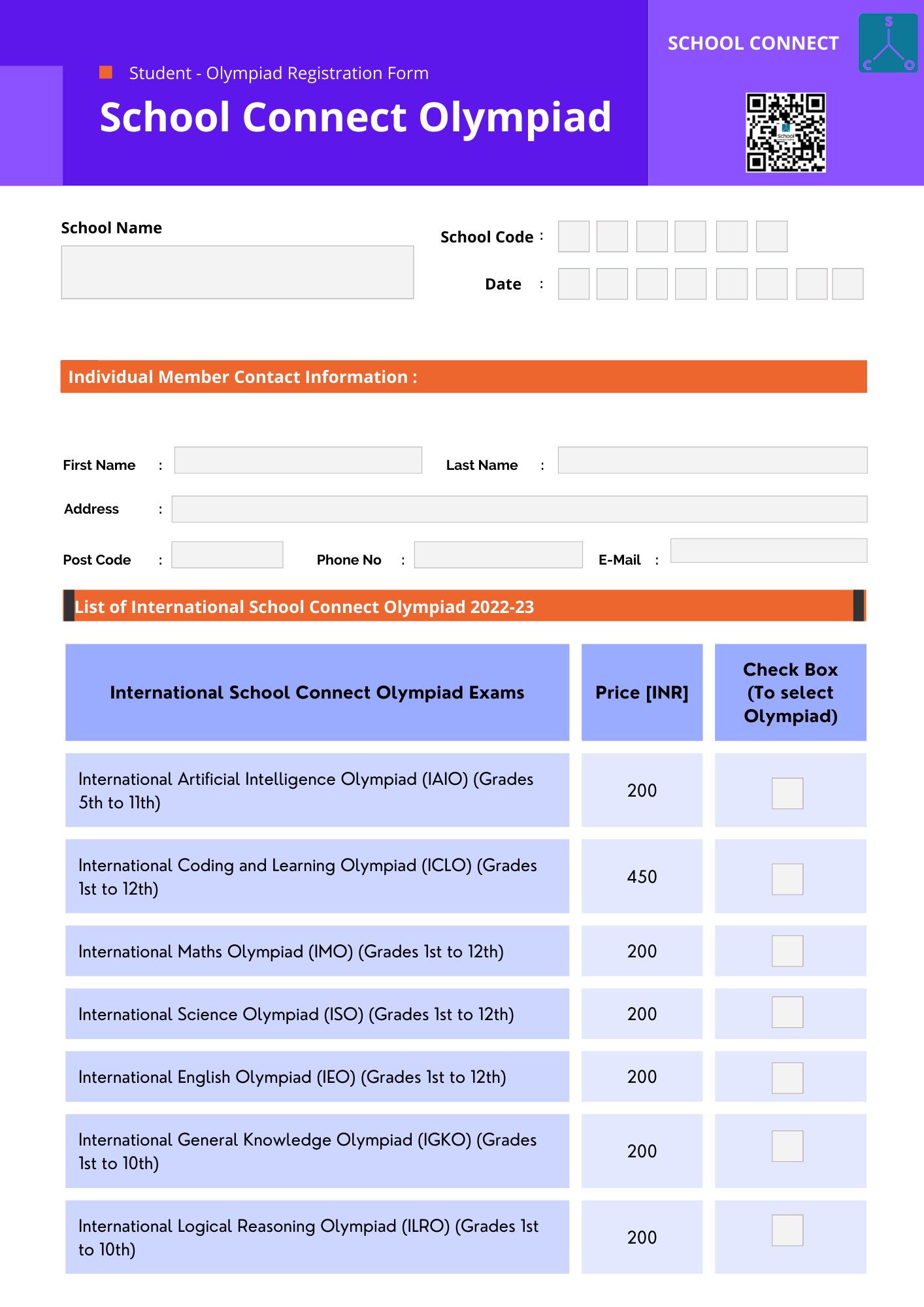 School Olympiad Brochure